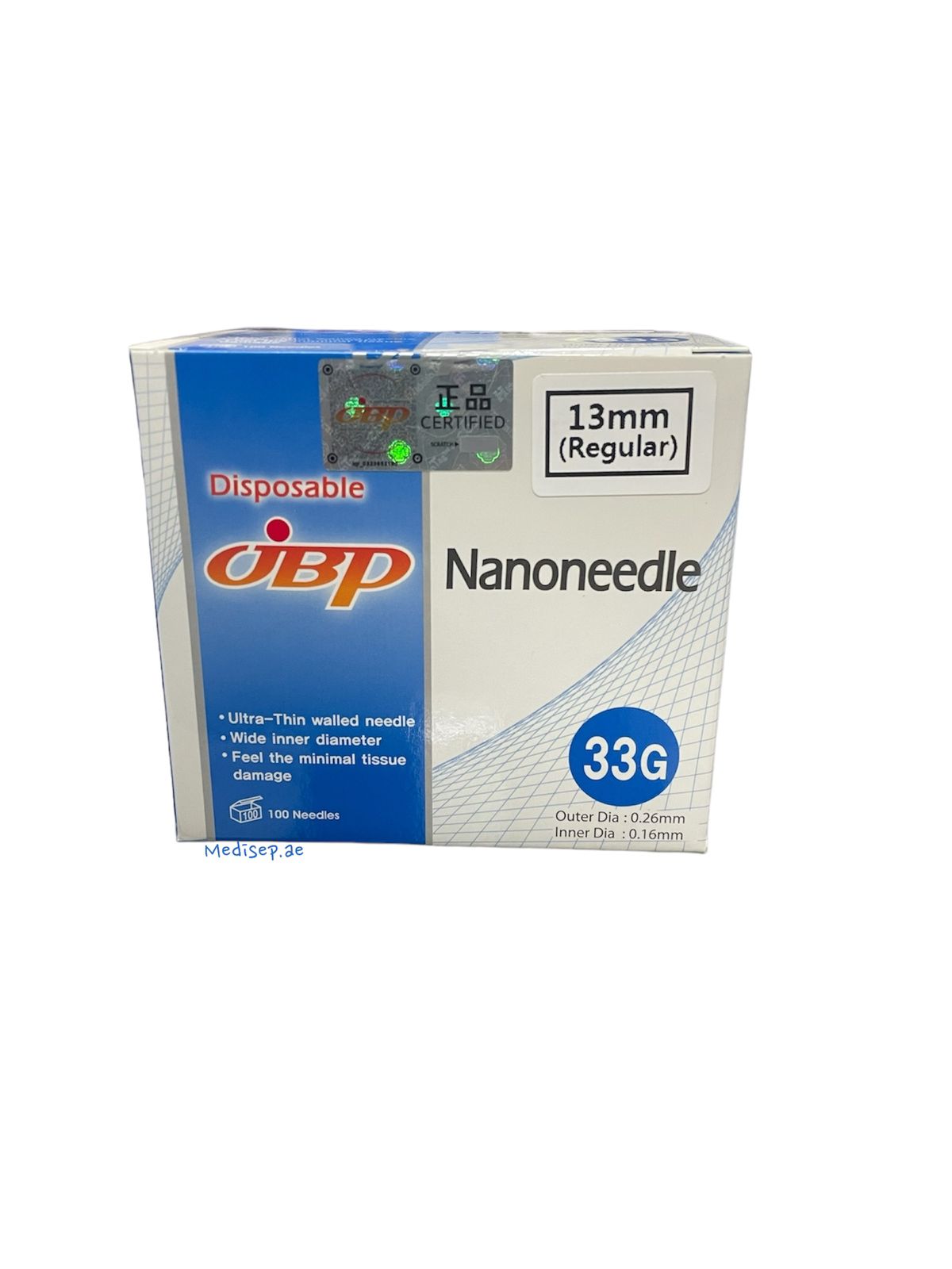 JBP Nanoneedle 33G 13mm - Medisep