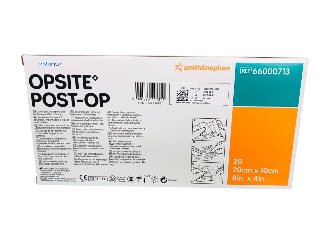 Smith & Nephew Opsite Post-Op Dressings, 20cm x 10cm - Medisep